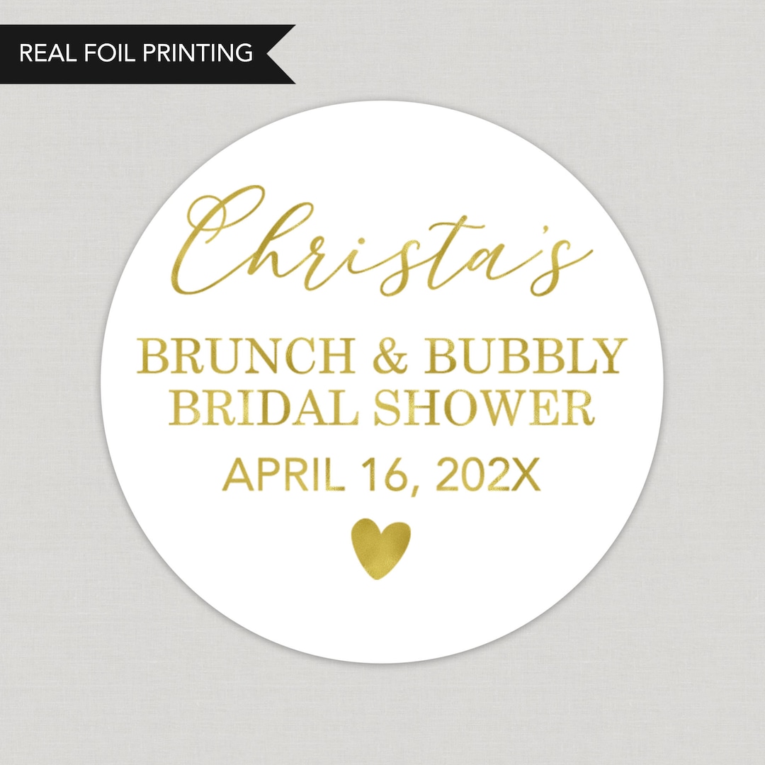 Brunch Bubbly Foil Favor Stickers Personalized Foil Stickers Custom ...