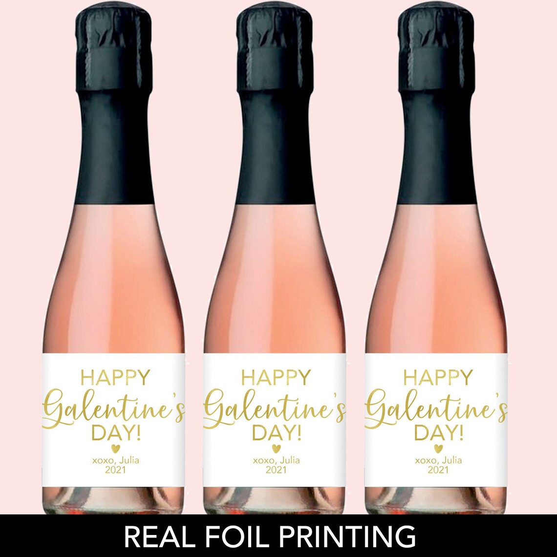 Galentine's Day Champagne Labels Happy Galentine's Day - Etsy