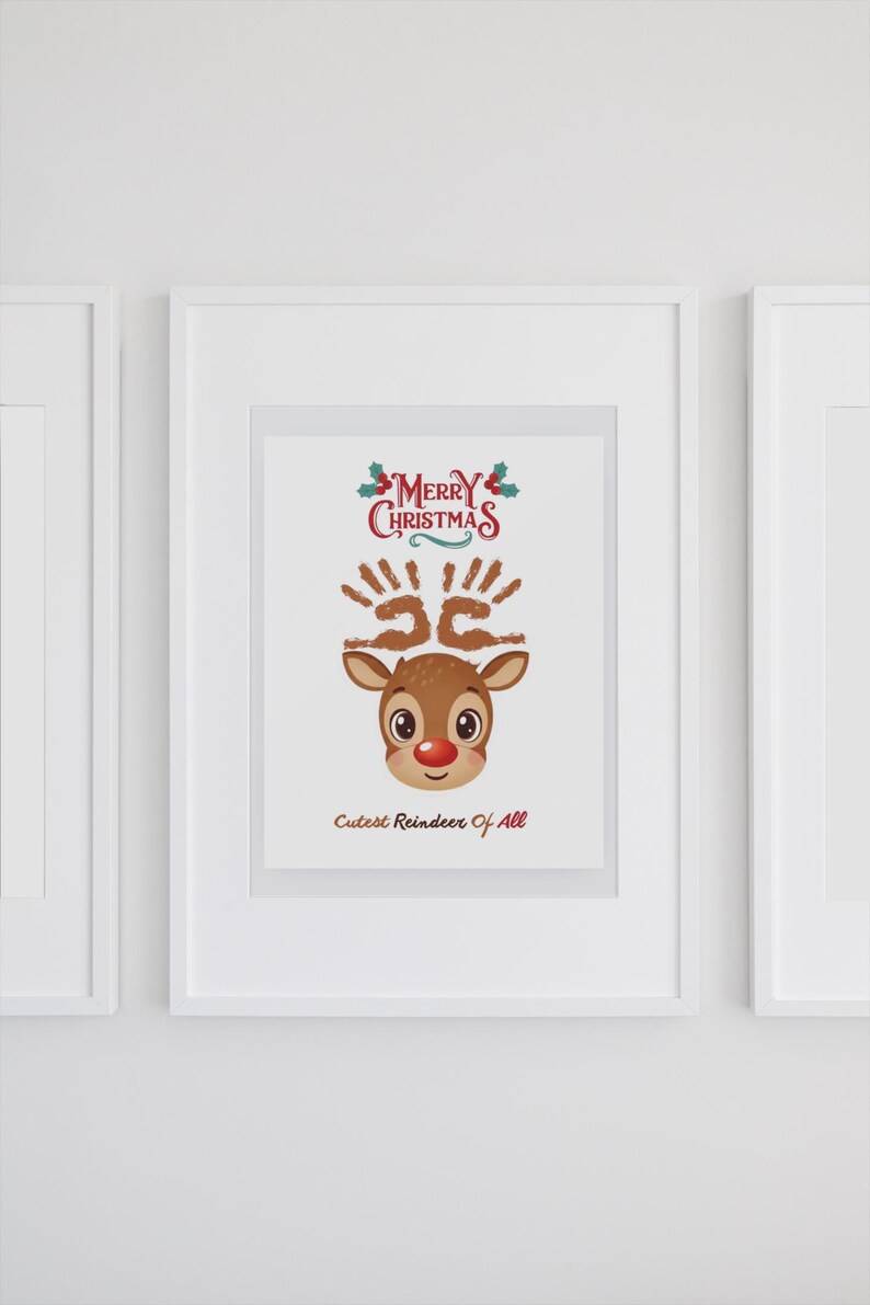 Christmas Handprint Art, Reindeer, Handprint, Craft for Kids Baby ...