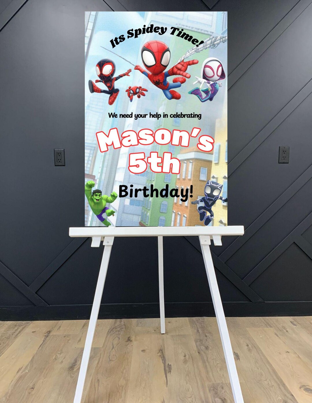 Spidey and His Amazing Friends Birthday Welcome Sign Printable Digital ...