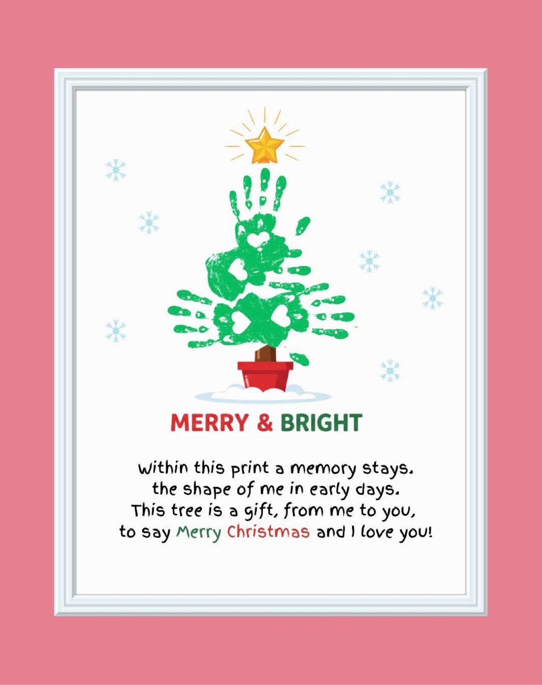 Christmas Tree Handprint Printable | DIY Kids Handprint, Tree Craft ...
