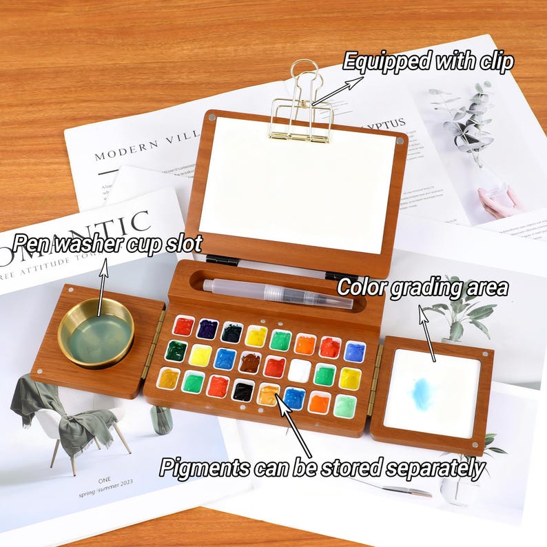 Custom Engraved Foldable Watercolor Paint Box,travel Portable Painting ...