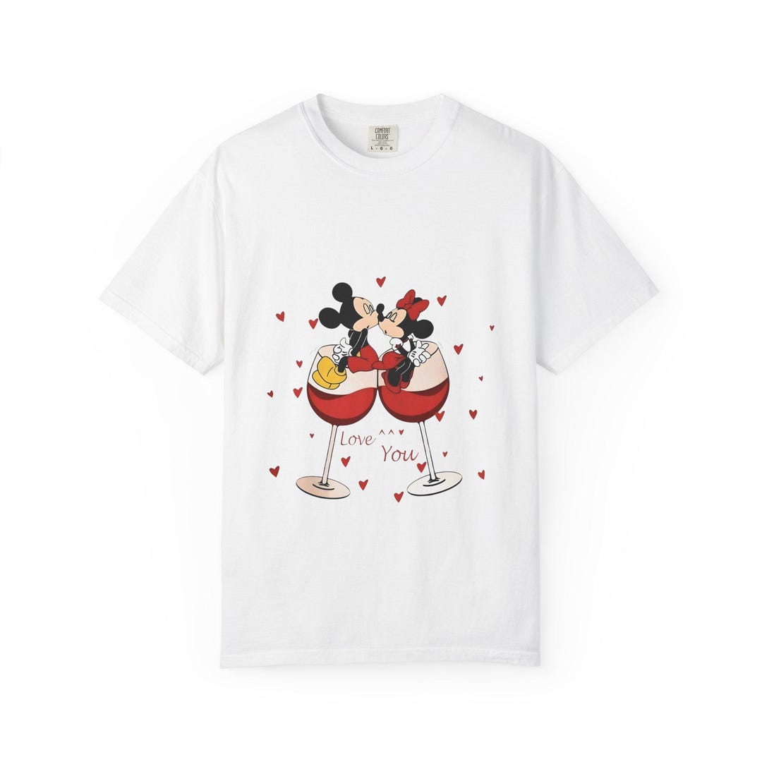 Kissing Cartoon Mice in Wine Glasses T-shirt | Love You Illustration - Etsy