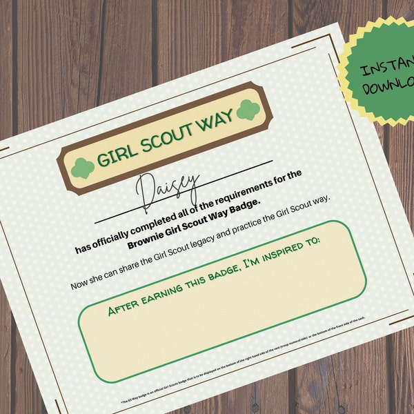 Girl Scout Brownie Etsy