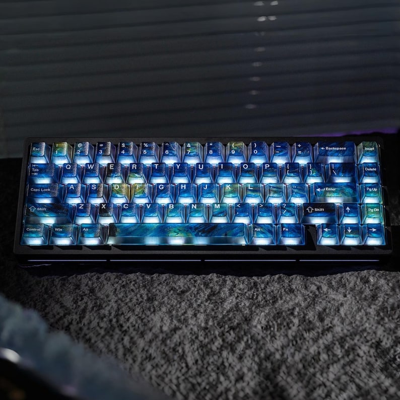 Starry Night Keycap Set | Van Gogh Inspired Translucent Design | PC ...