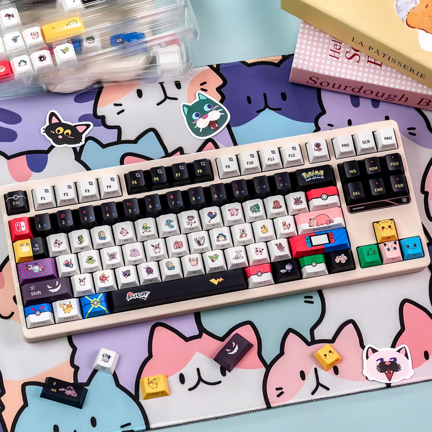 Pokémon Keycap Set | Japanese Style | PBT Cherry Profile 131 Keys ...