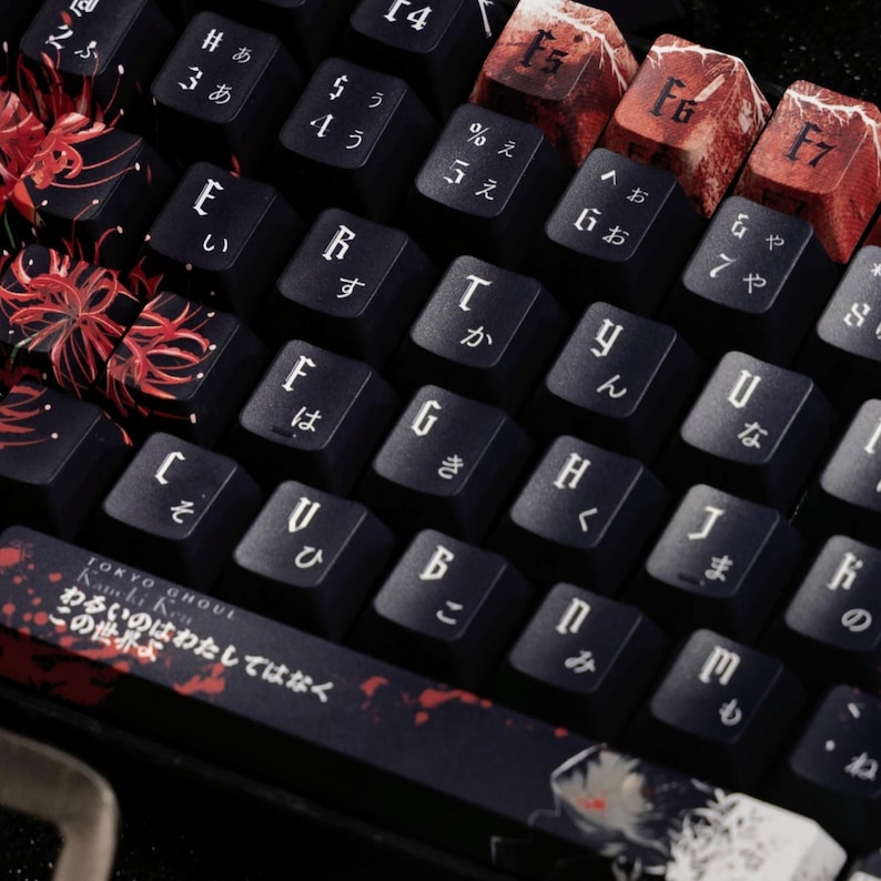 Tokyo Ghoul Kaneki Ken Keycap Set | One-eyed Ghoul Vibes | 129 Keys PBT ...