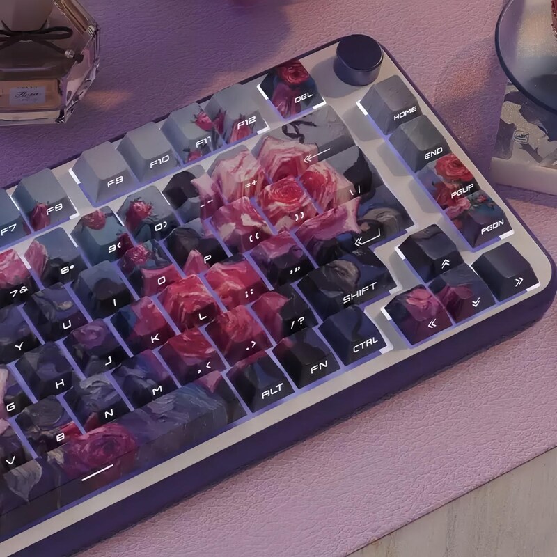 Dark Flower Keycaps - Etsy UK