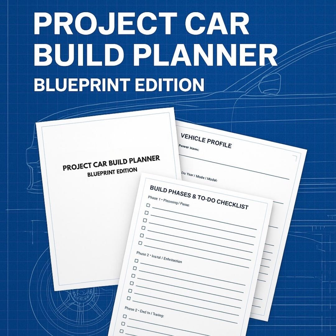 Project Build Planner | Mod Checklist & Parts Tracker | Printable Car ...