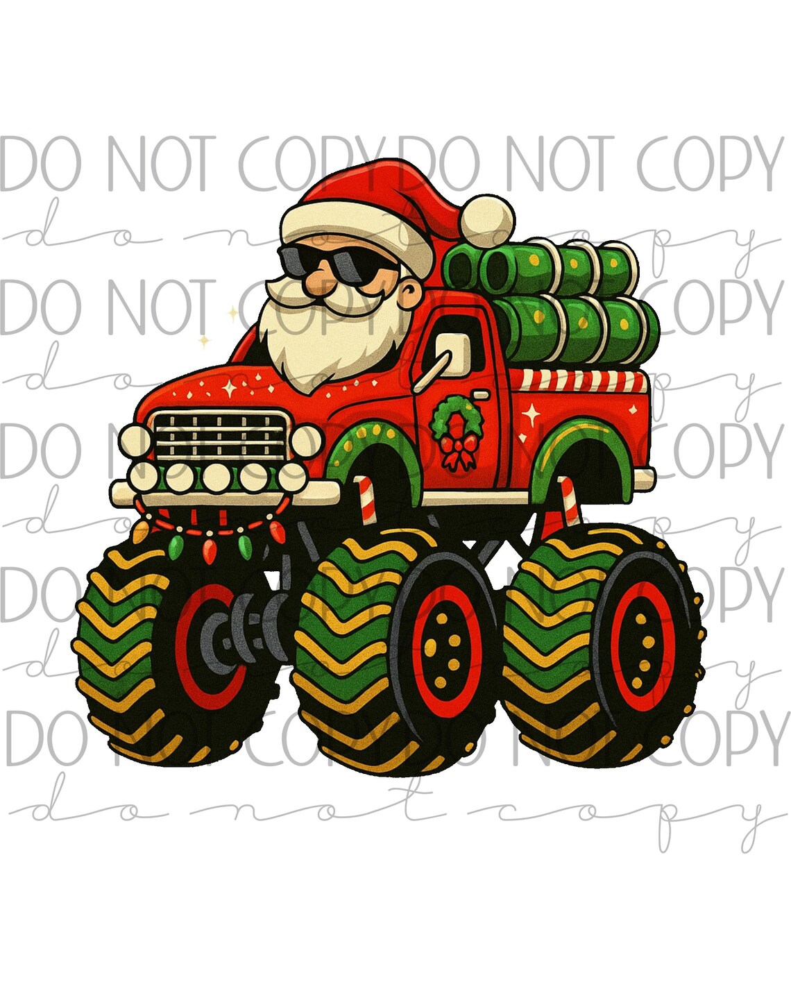 Santa Monster Truck Png Christmas Pickup Truck Clipart Digital