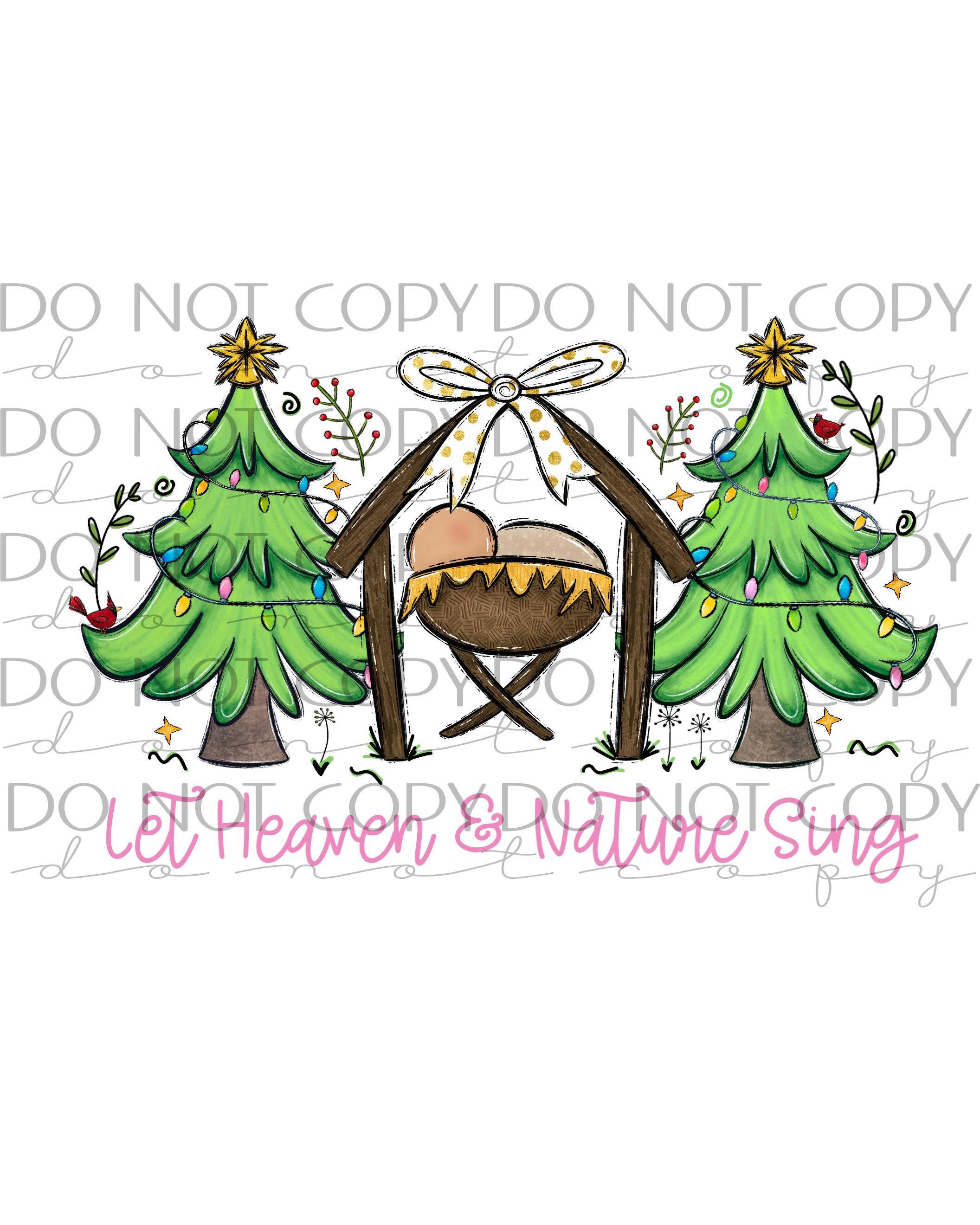 Let Heaven and Nature Sing PNG, Manger, Sublimation, Dtf,christmas ...