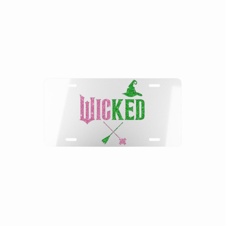 Wicked Inspired License Plate - Faux Glitter Witch Design - Etsy