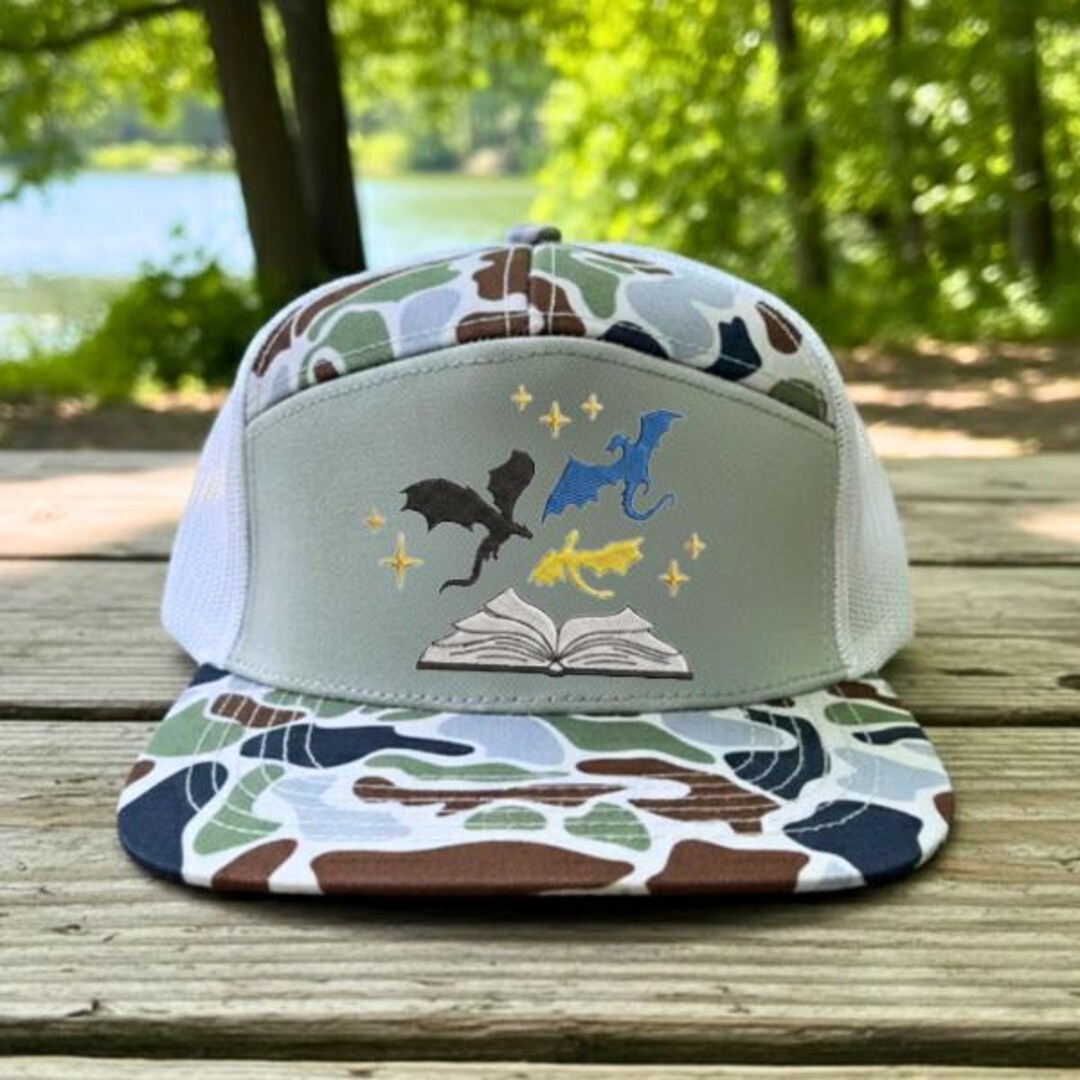 Dragons and Pages Embroidered Hat, Tri Dragons Fantasy Reader Hat, Gift ...