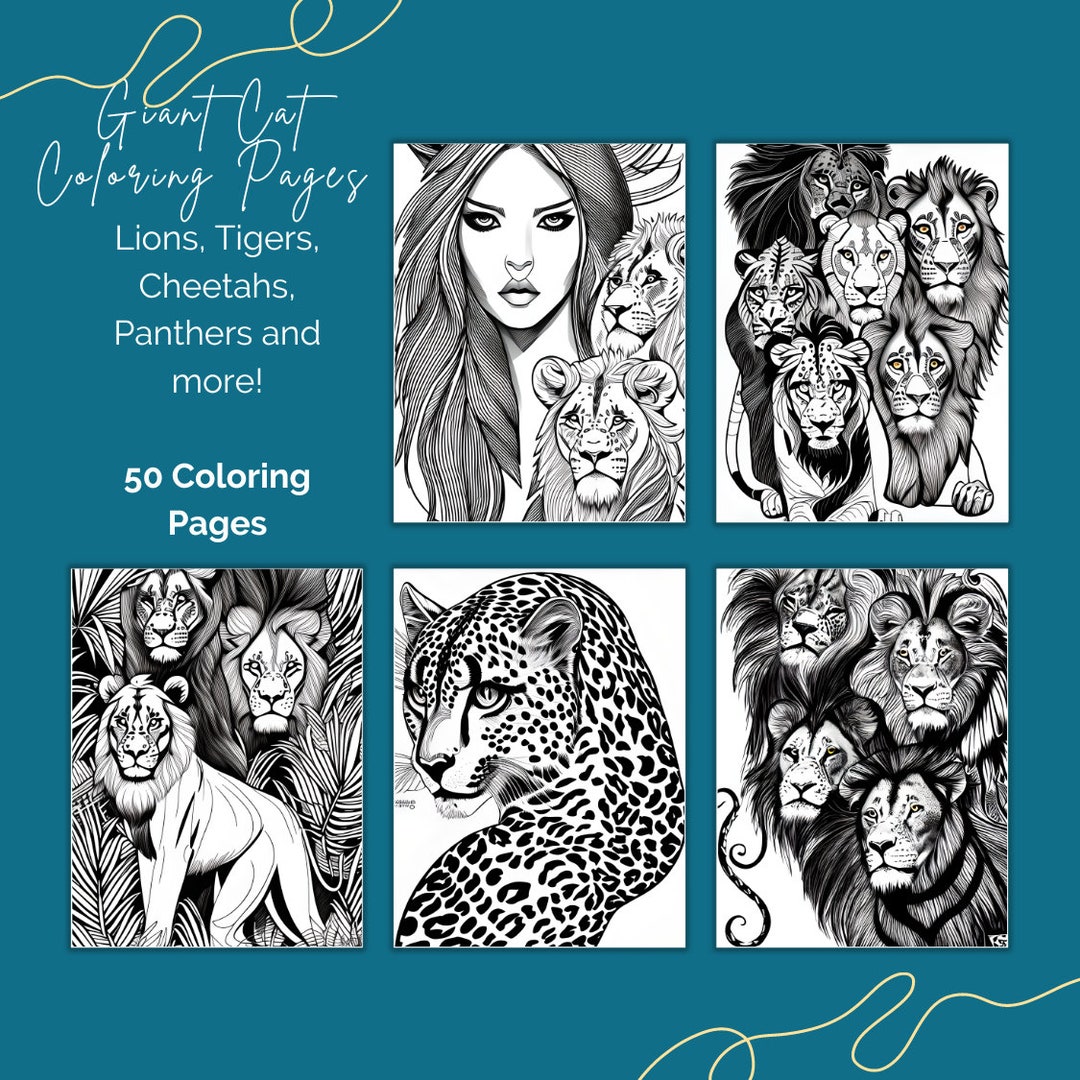 50 Majestic Big Cat Printable Coloring Pages for Adults and Kids Lions ...