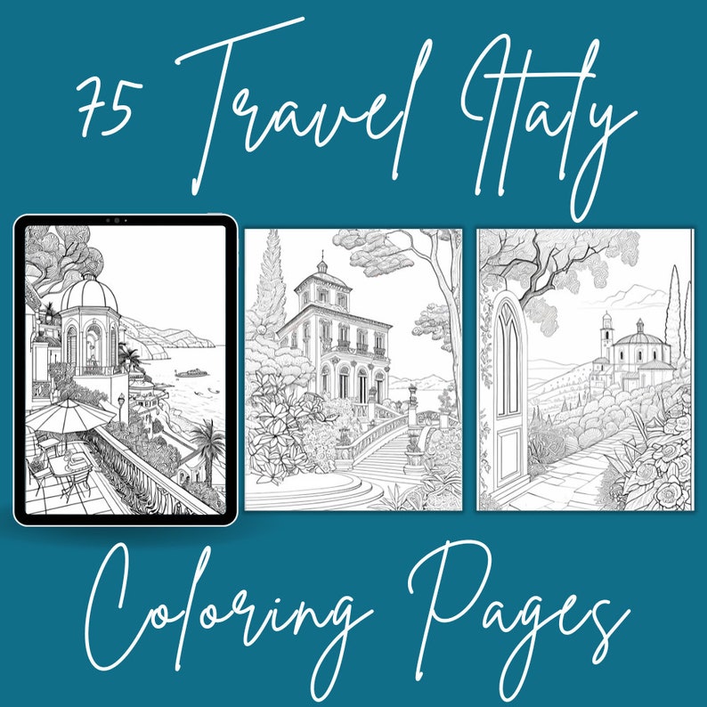 75 Travel Coloring Pages, Travel Italy Coloring Pages, Adult Color ...
