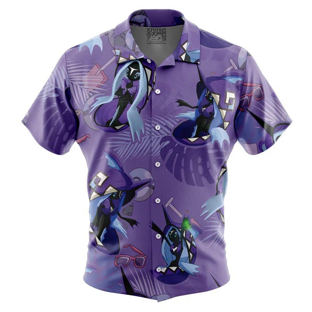 Tapu Fini Pokemon Button up Hawaiian Shirt Cute Tapu Fini Tropical ...