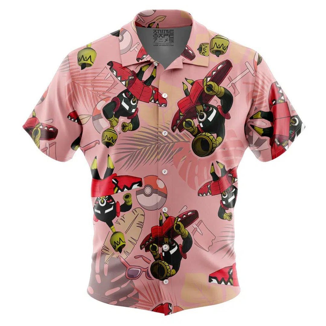 Tapu Bulu Pokemon Button up Hawaiian Shirt Cute Tapu Bulu Tropical ...