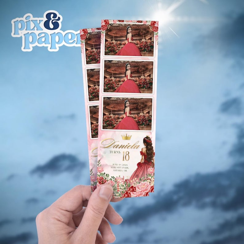 Photo Booth Template · 18th Birthday Debut Rose Gold Princess Theme ...