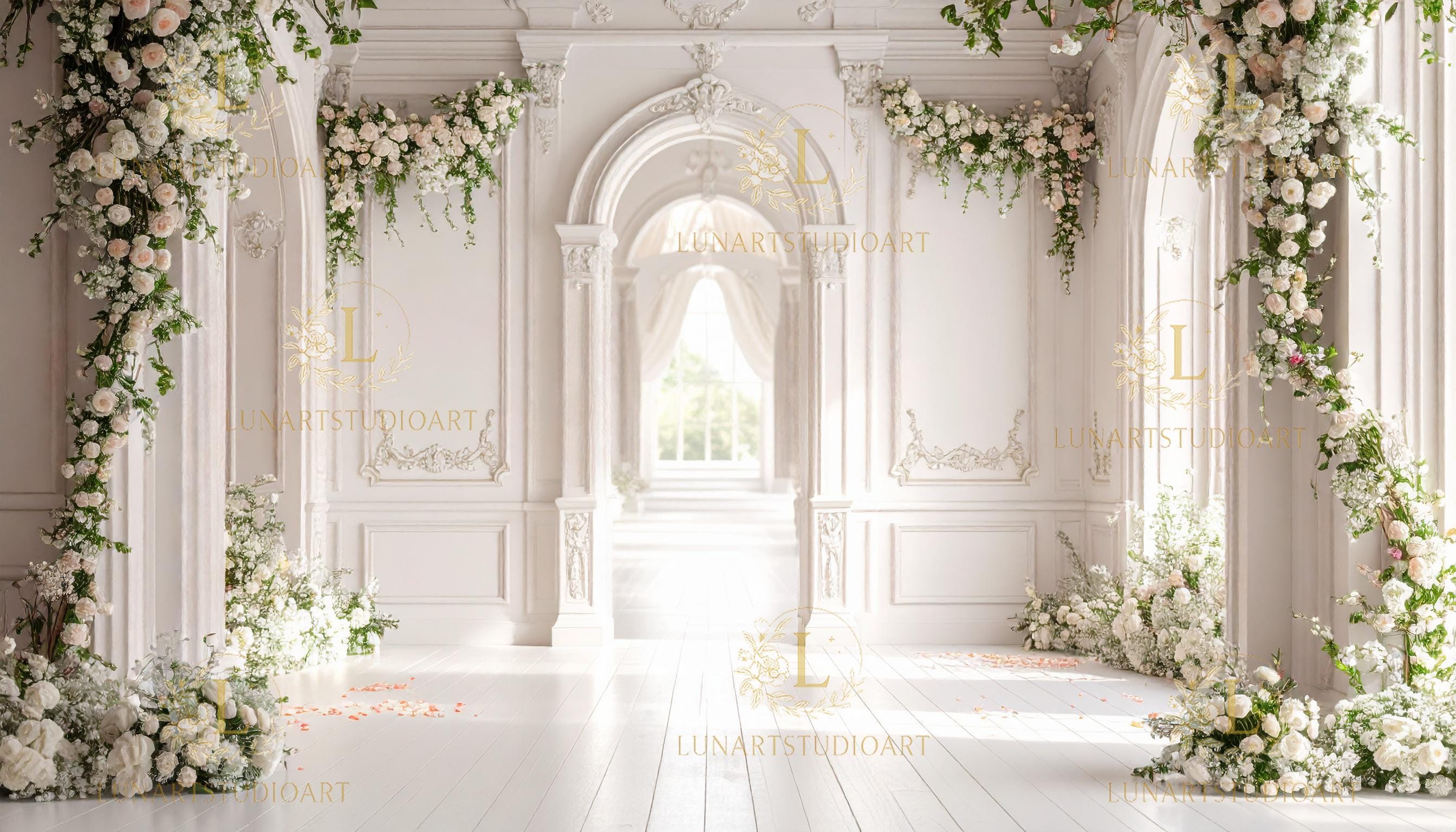 12 Wedding Room Backgrounds | Neoclassical Digital Wall Decor ...
