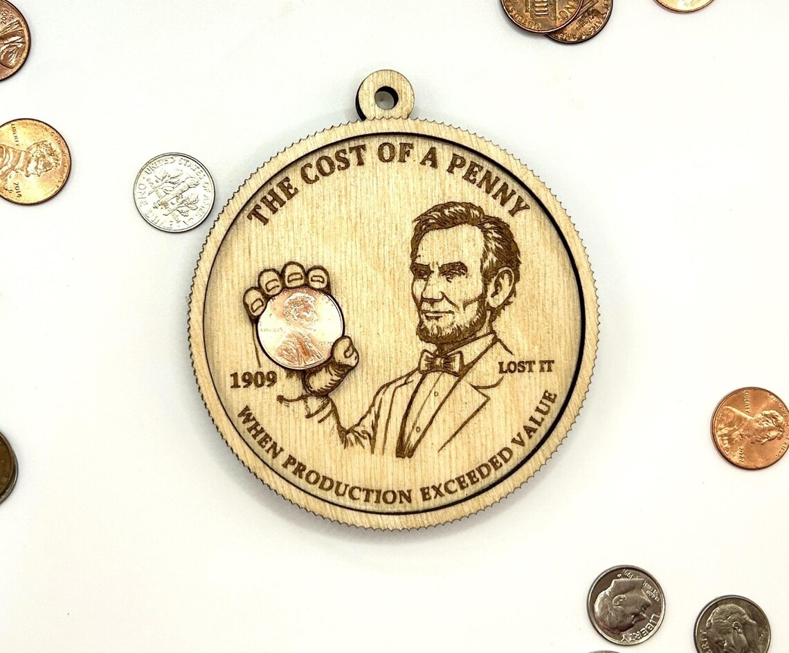 Penny Keepsake Ornament SVG | 2025 Commemorative Coin, Laser Cut File ...