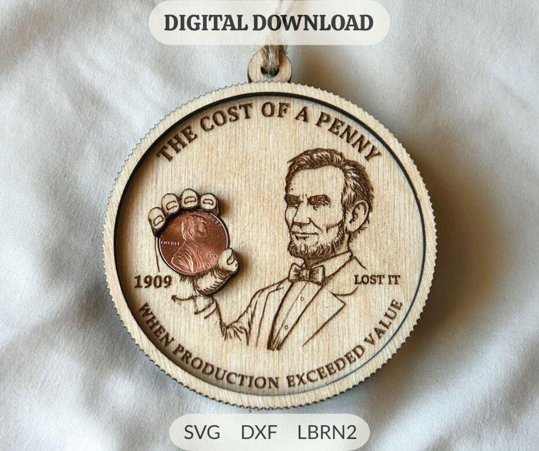 Penny Keepsake Ornament SVG | 2025 Commemorative Coin, Laser Cut File ...