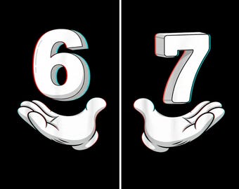 Six Seven 6 7 Meme Funny Hands PNG, Viral Internet Meme Humor Png ...