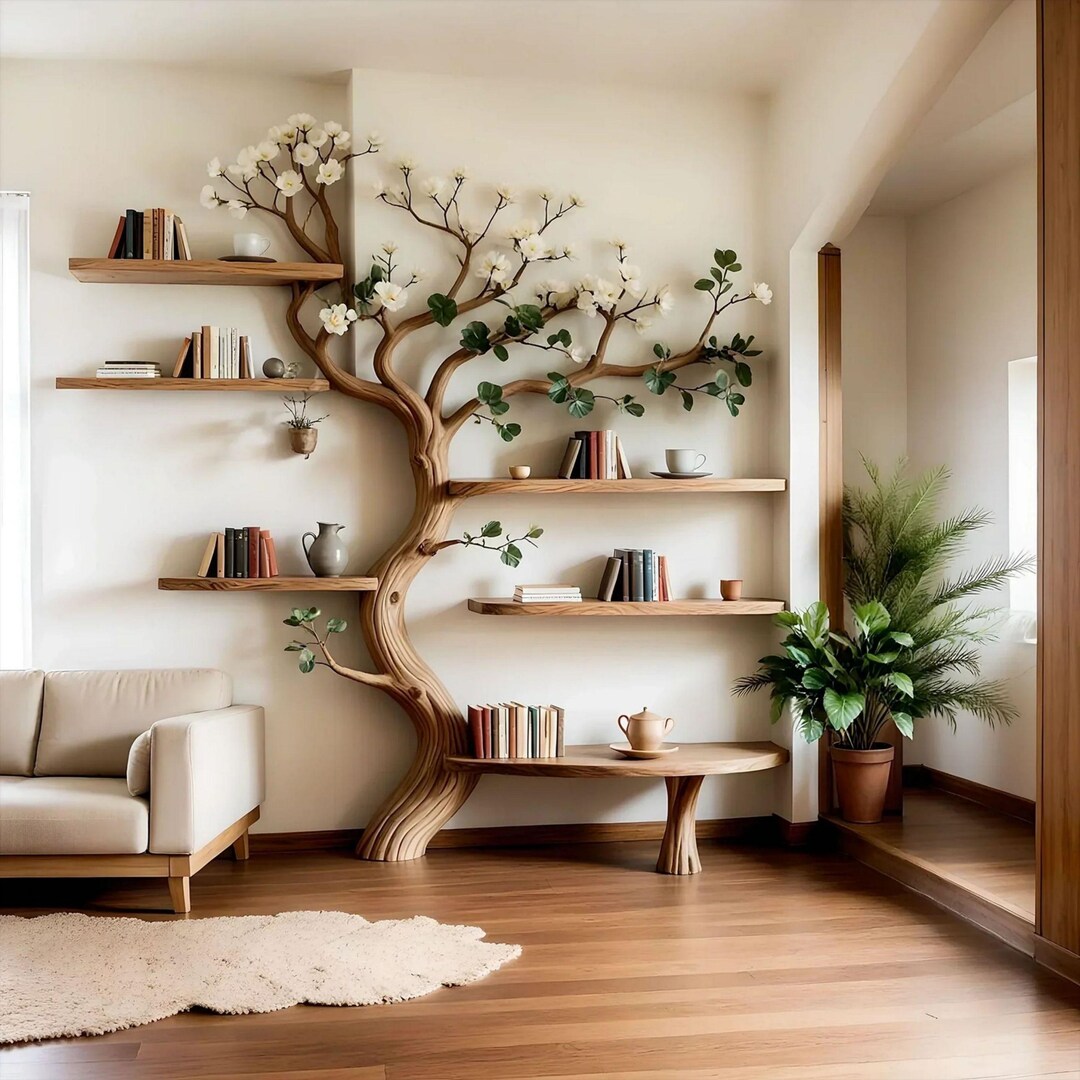 Tree Bookshelf – Handmade Wooden Tree-shaped Bookcase for Home Decor ...