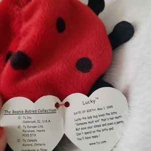 Lucky the Lady Bug Beanie Baby 1995 - Etsy
