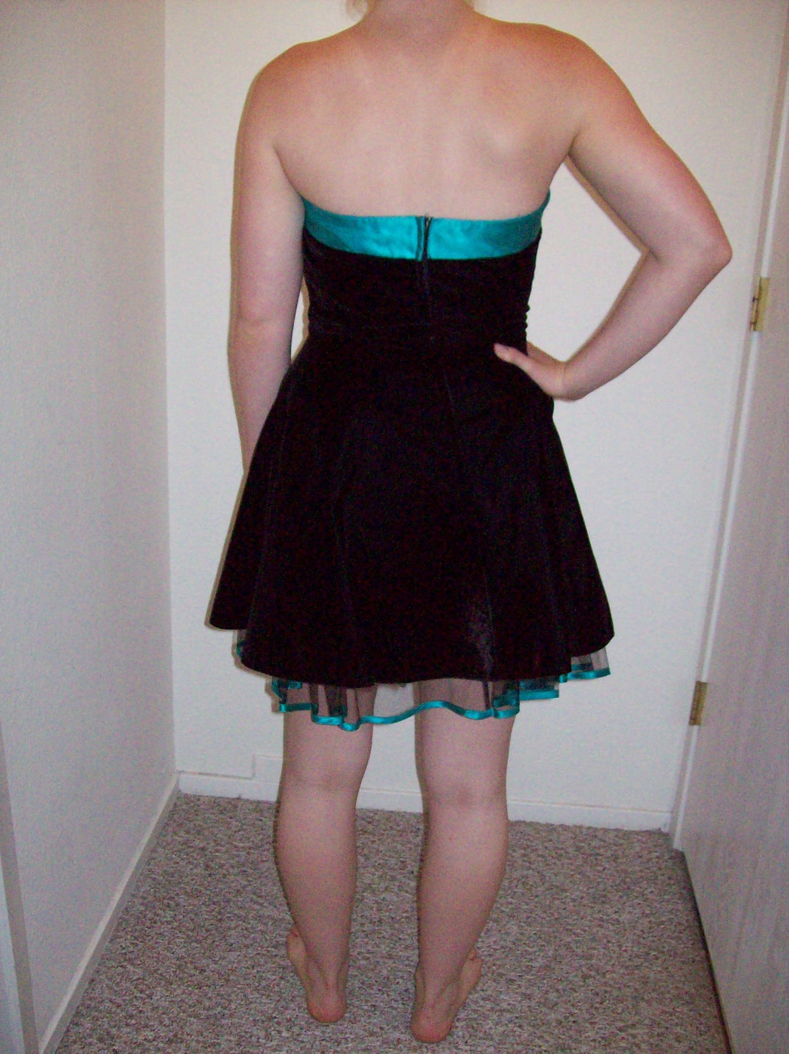 1991 Prom Dress Black Velvet W/teal Trim - Etsy