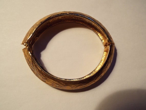 Vintage Lucien Piccard Gold Hinged Saucer Bangle, 196… - Gem