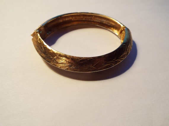 Vintage Lucien Piccard Gold Hinged Saucer Bangle, 196… - Gem