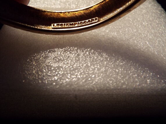Vintage Lucien Piccard Gold Hinged Saucer Bangle, 196… - Gem