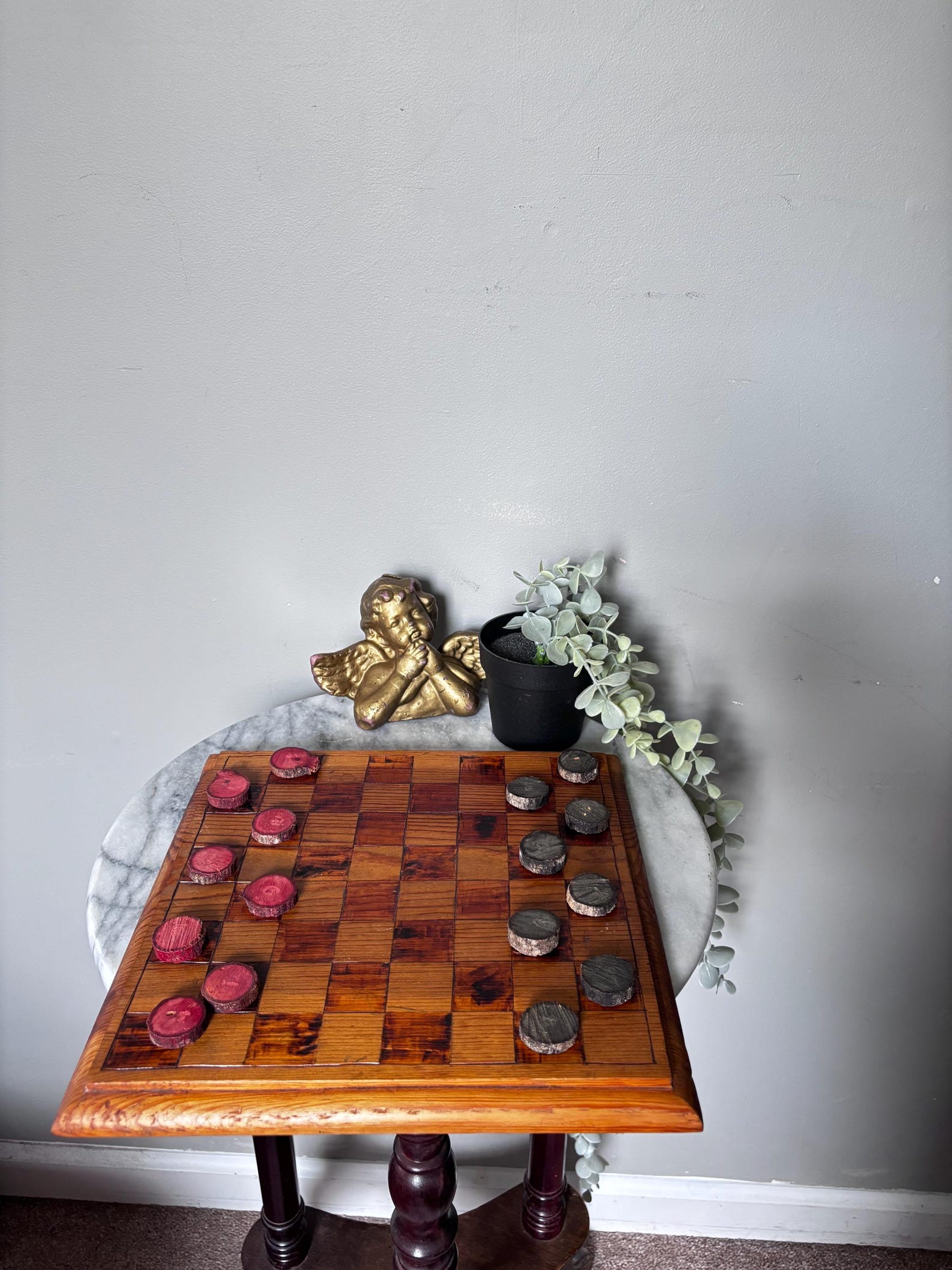 Handmade Wooden Chess/checkerboard Set | Elegant Classic Board Game for ...