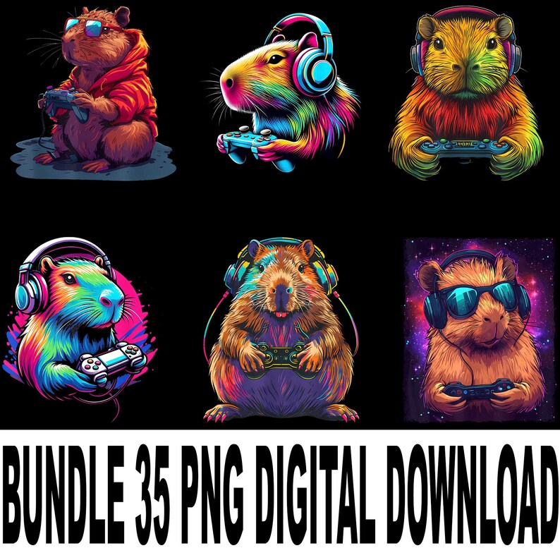 Capybara Gamer PNG – Funny Capybara Playing Video Games Cute Meme ...