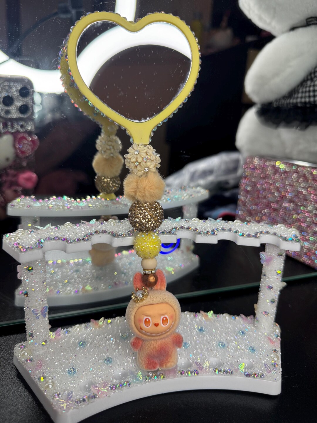 Cute Monster Mirror | Beadable Mirror | Character Mirror | Heart Mirror ...