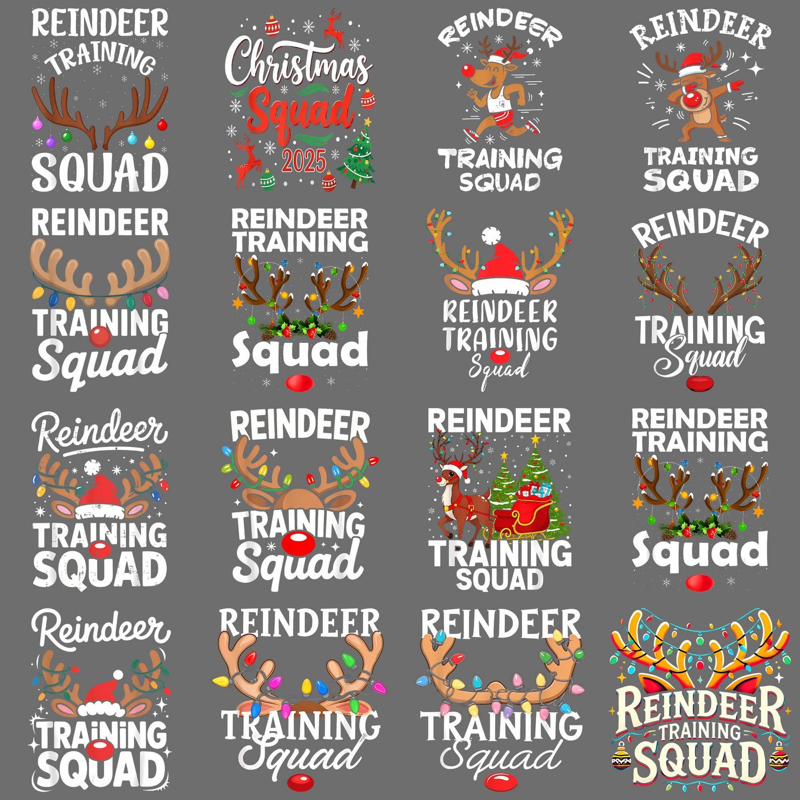 Reindeer Training Squad Christmas PNG – Funny Holiday Sports Clipart ...