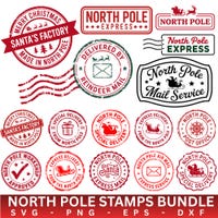 North Pole Express Mail Stamp SVG: Christmas Santa Sack (digital ...