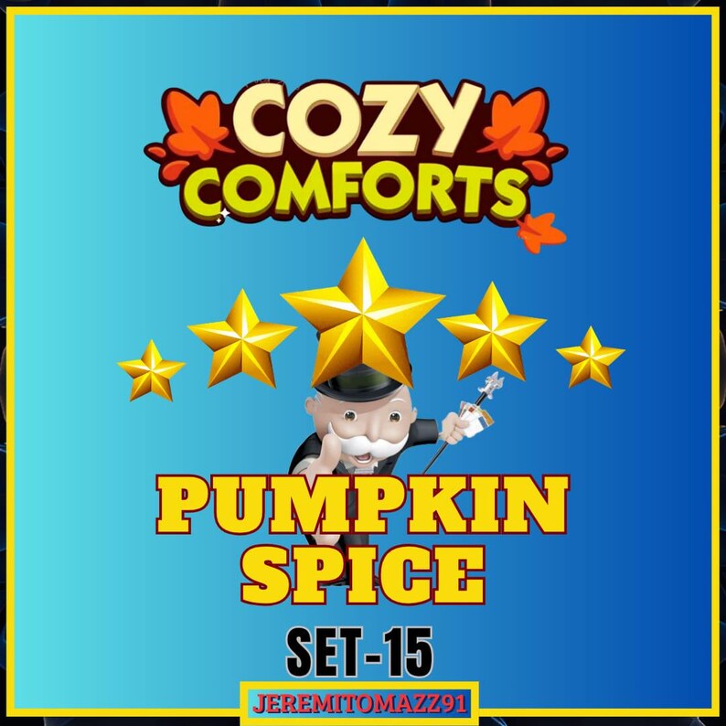 Pumpkin Spice 5 Stars Set 15 Monopoly GO Sticker Fast Work - Etsy