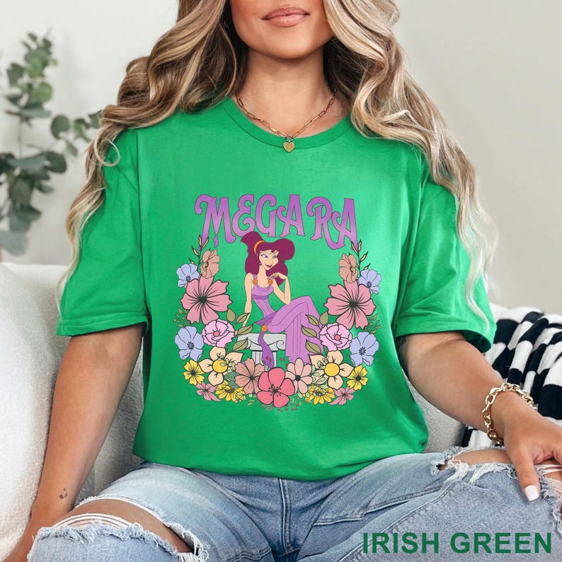 Floral Megara Shirt Greek Myth Princess Hercules Retro Disney Girls ...