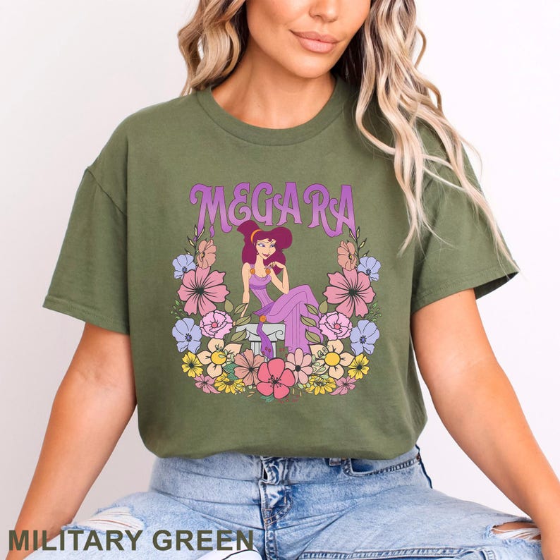 Floral Megara Shirt Greek Myth Princess Hercules Retro Disney Girls ...