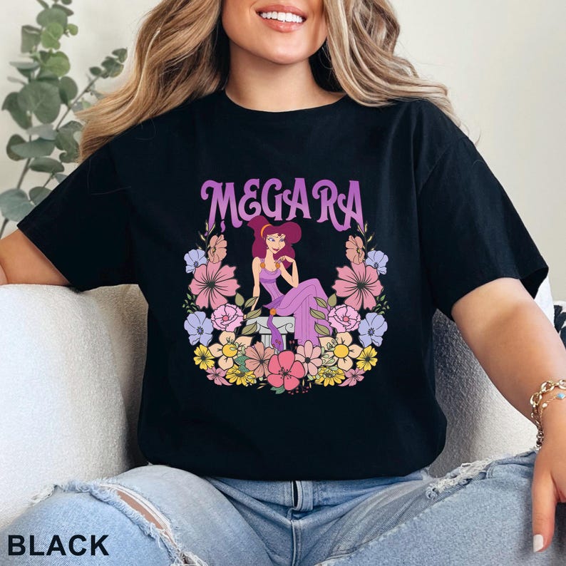 Floral Megara Shirt Greek Myth Princess Hercules Retro Disney Girls ...