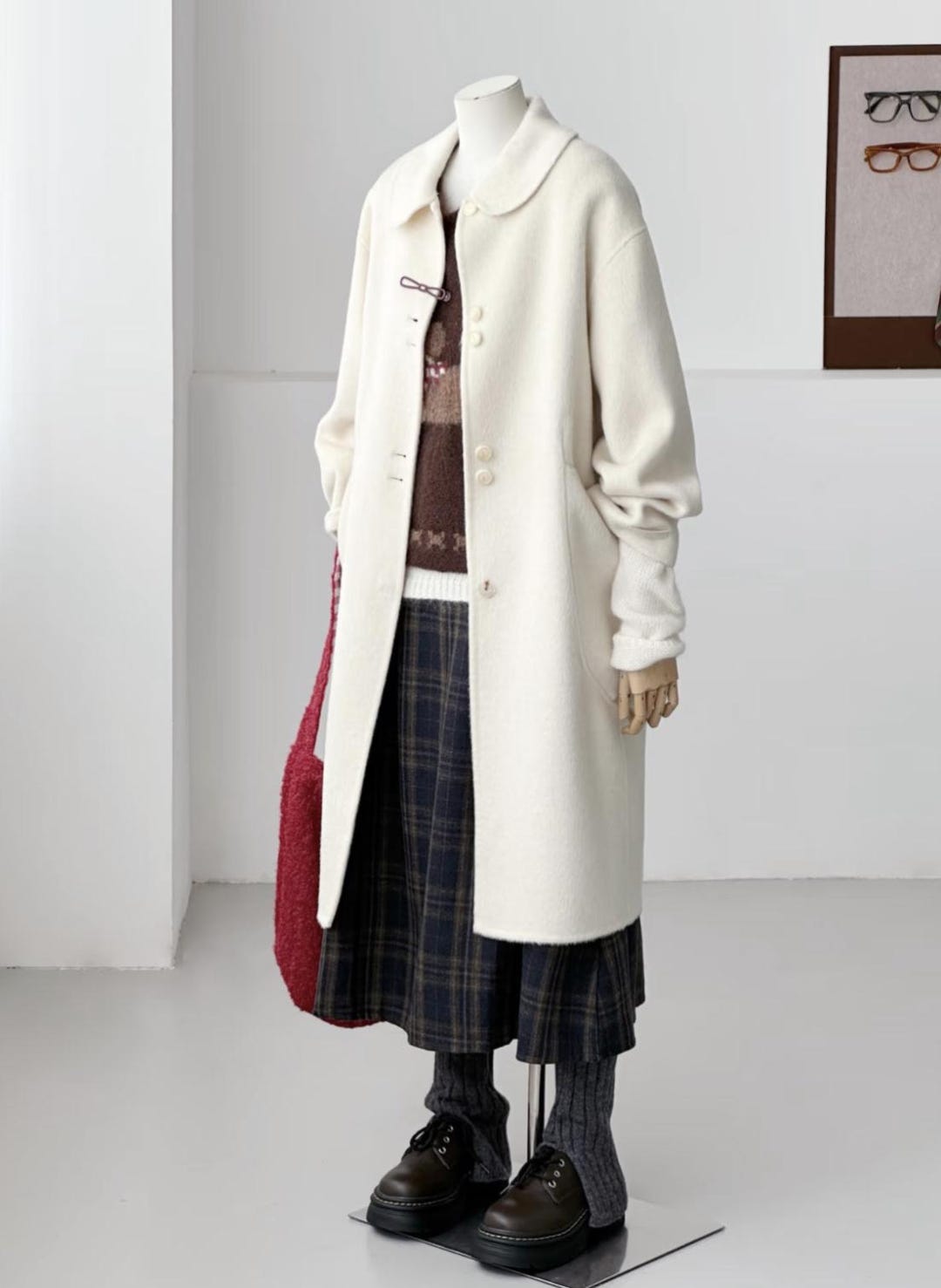 4 Colors Venn Longline Trench Coat - White – 100% Wool, Winter Gift ...
