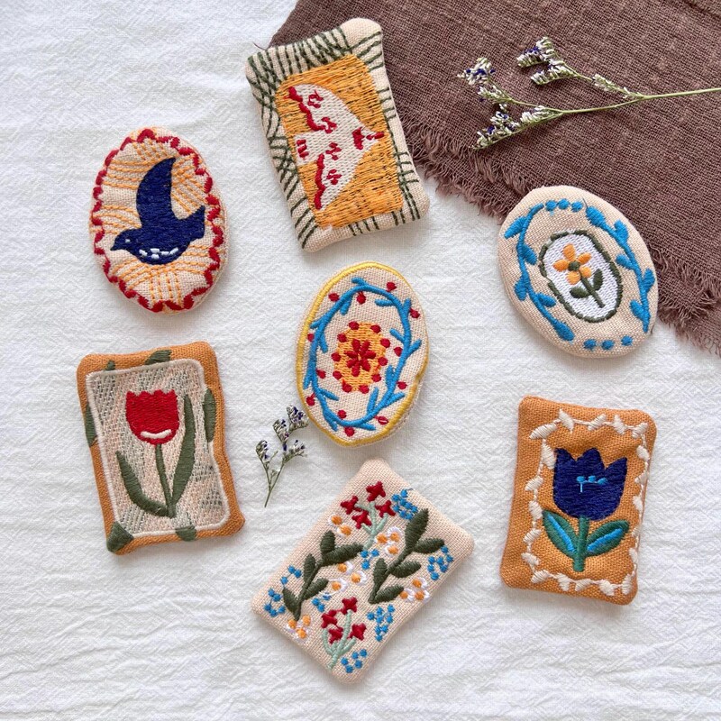 Embroidered Brooch - Etsy