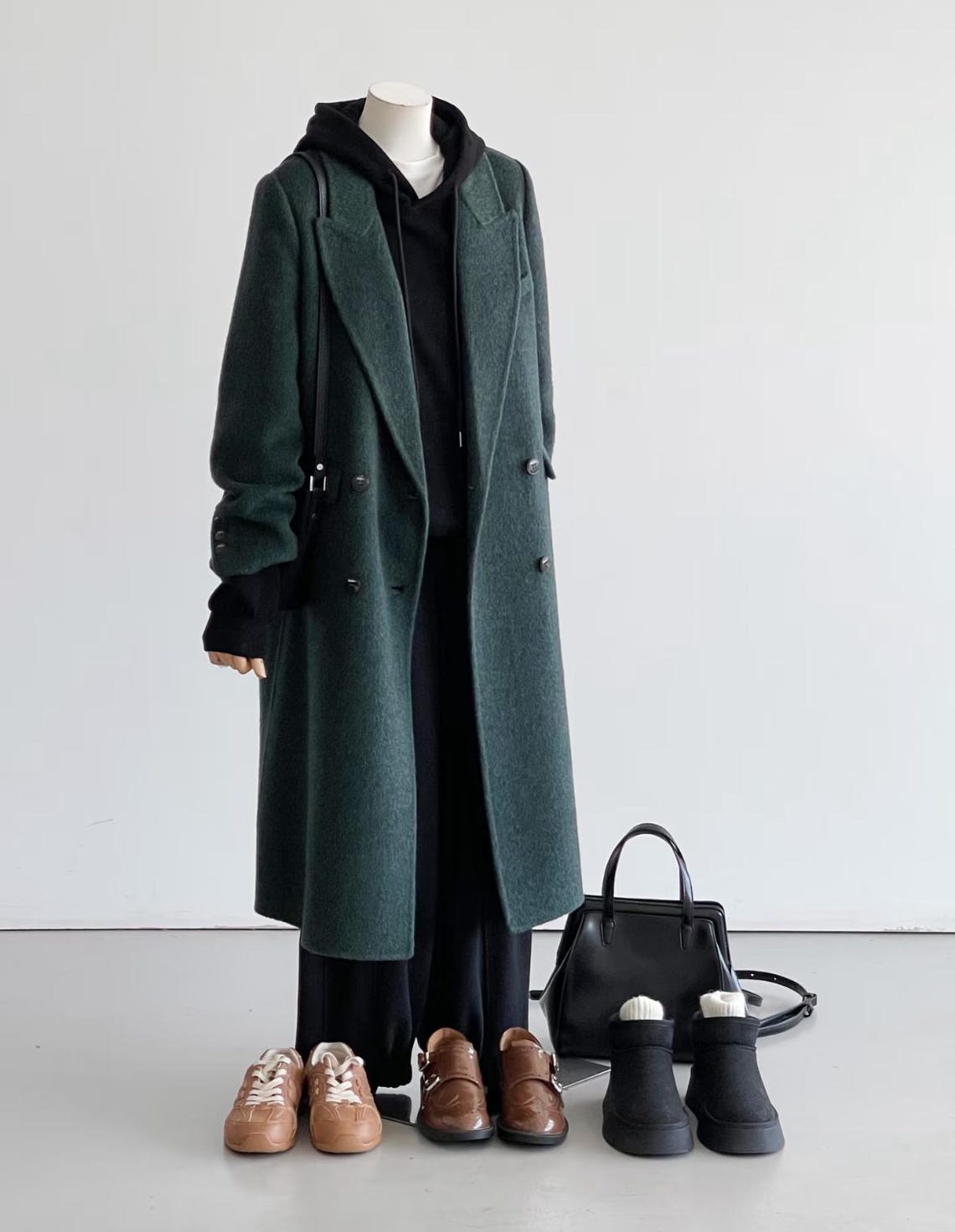 7 Colors - Double-breasted Trench Coat for Women Mens Long Coat - Mocha ...