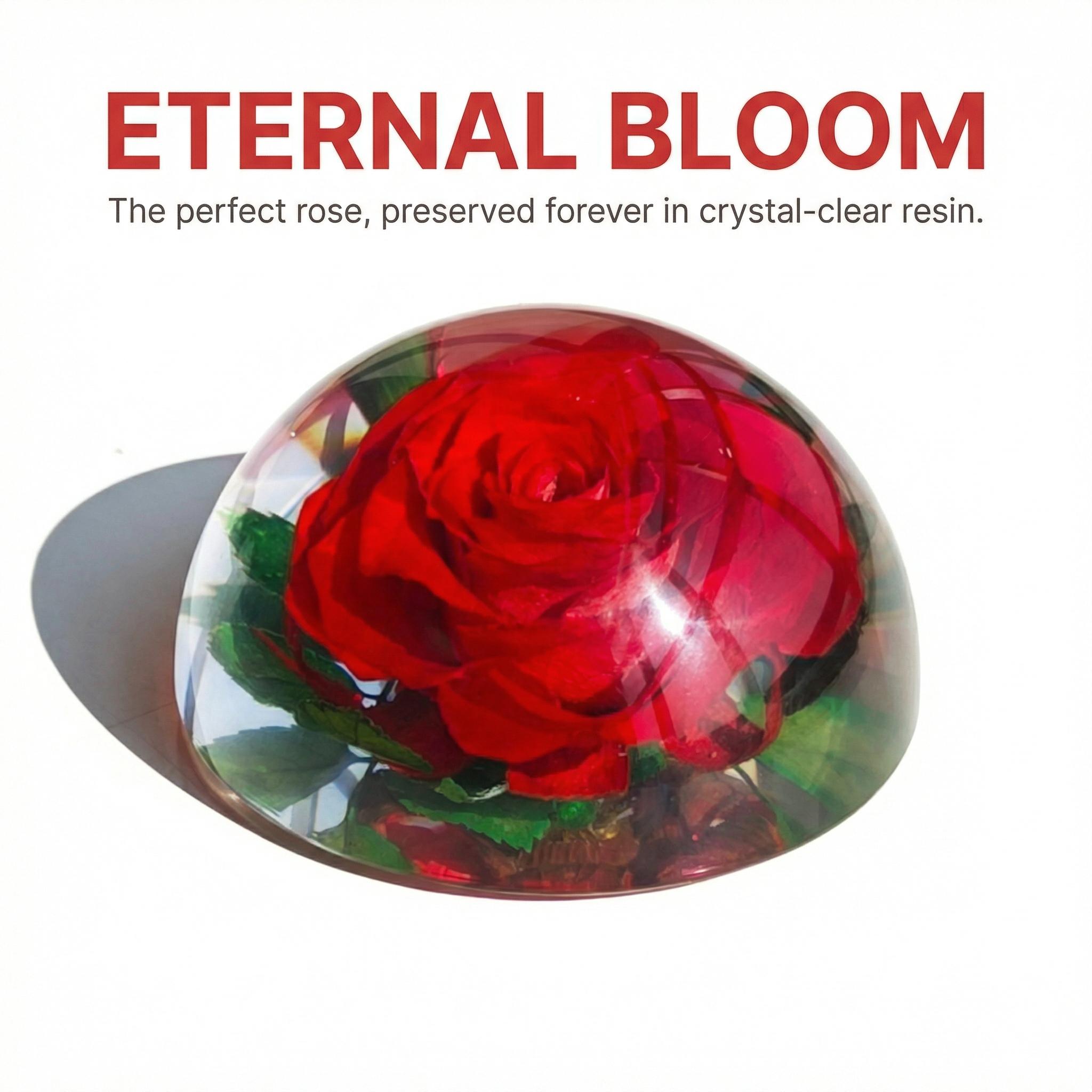 Preserved Red Rose Resin Half Dome, Forever Rose Gift for Her ...