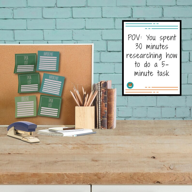 Funny Office Wall Art Printable | Procrastination Humor | POV Quote ...