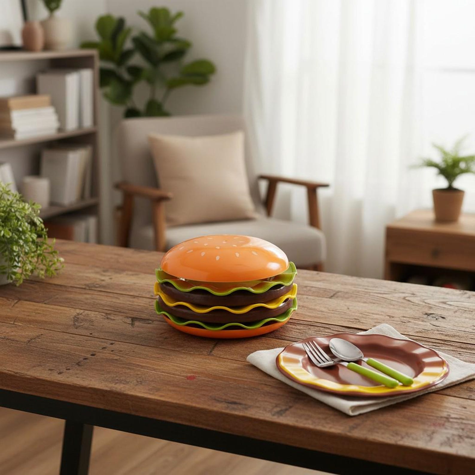 7-layer Stackable Hamburger Plate Set – Playful Kitchen Dishware - Etsy