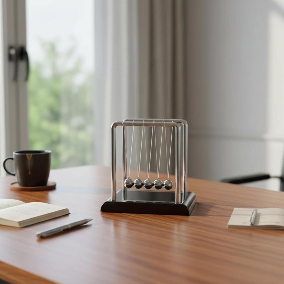 Newton's Cradle Balance Ball - Office Desk Decor & Physics Fun, No ...