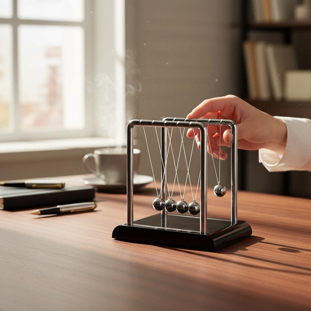 Newton's Cradle Balance Ball - Office Desk Decor & Physics Fun, No ...