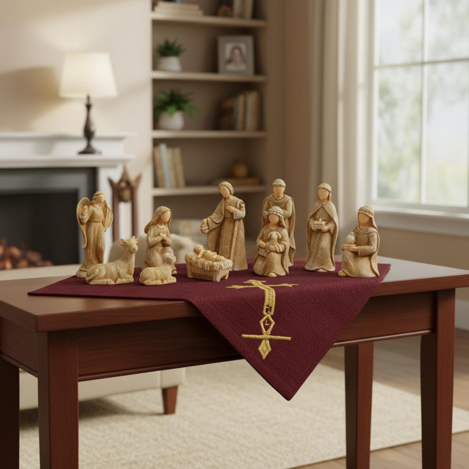 Nativity Scene Statue Set - Handcrafted Resin Manger Decor for Year ...